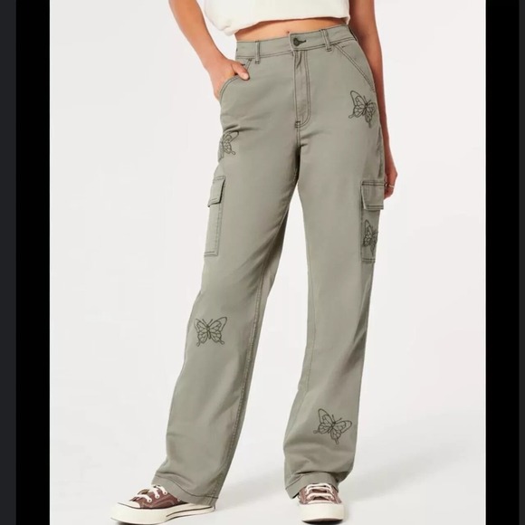 Hollister | Jeans | Hollister Ultra High Rise Dad Pants Olive Green ...